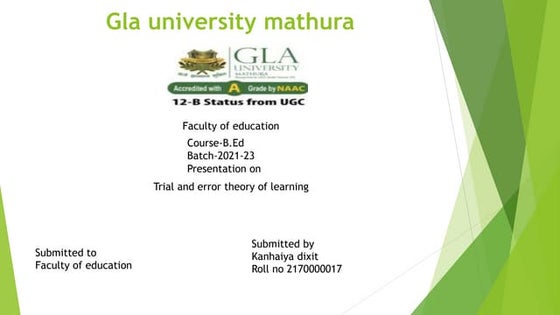 Thorndike Learning Theory | PPT