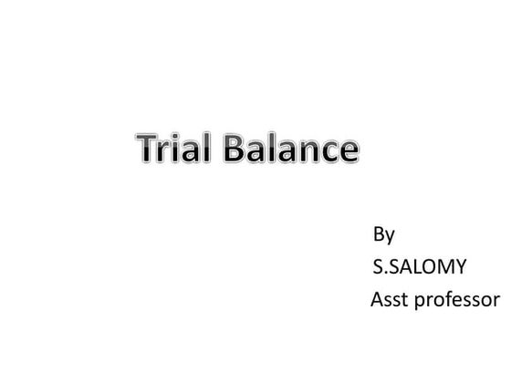Topic 8 trial balance | PPTX