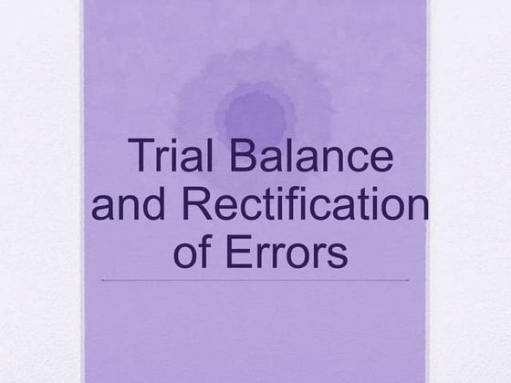 Trial balance and errors | PPT