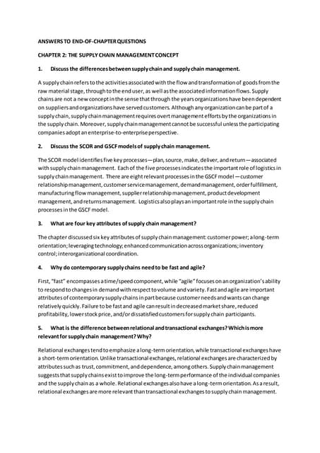 Questionary 2 for logistics exam | PDF