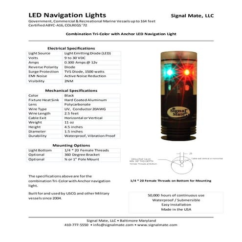 Combination Tri-Color with Anchor LED Navigation Light | PDF