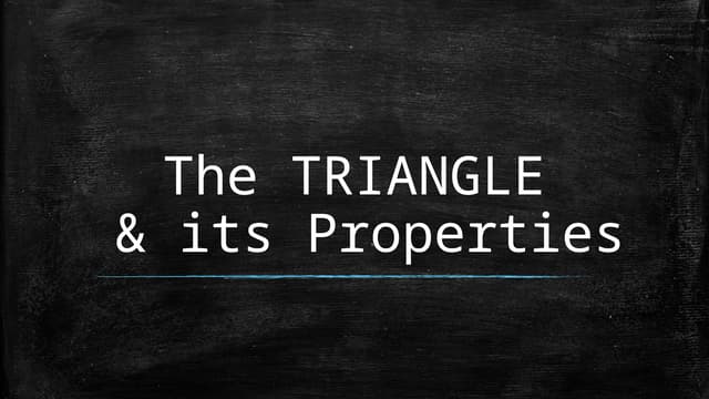 Triangles and it's properties | PPTX