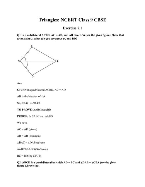 Congruence of Triangle | PPT