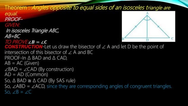 Isosceles Triangle Theorem Proof