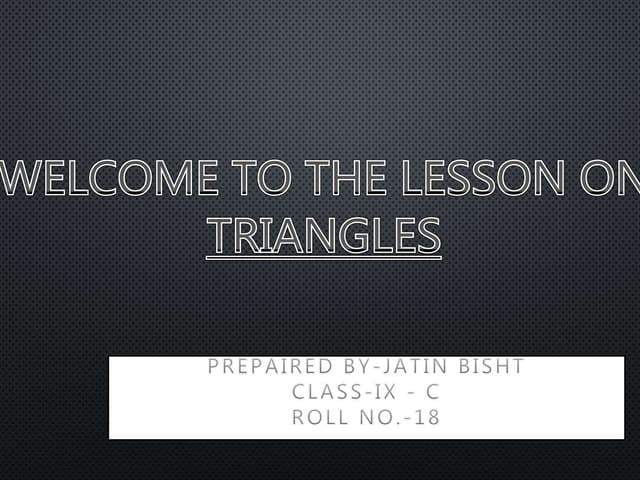 Triangle Class-9th | PPTX