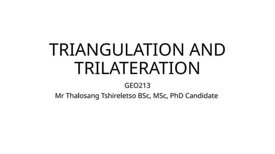 Triangulation and Trilateration | PDF | Geology | Science