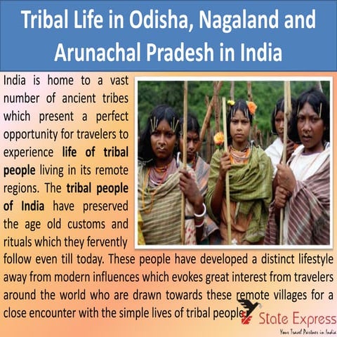 Tribal Life in Odisha, Nagaland and Arunachal Pradesh in India | PPTX