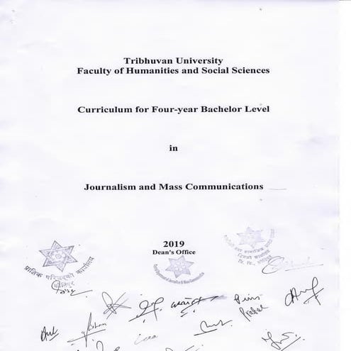 Curriculum For Four Year Bachelor Level In Journalism And Mass ...