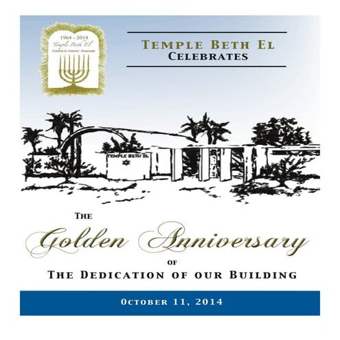 Temple Beth El Riverside 50th Anniversary Gala Tribute Book | PDF