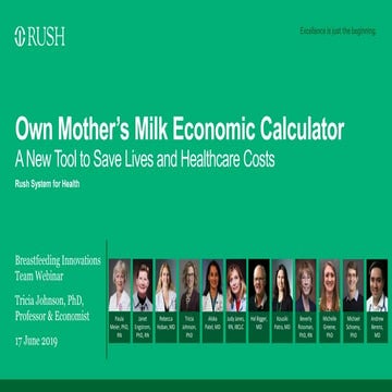 "The Own Mother's Milk (OMM) Economic Value Calculator": A New Tool to ...