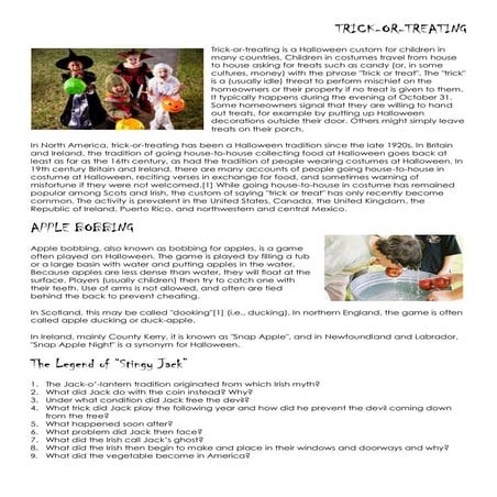 Trick-or-treating | PDF