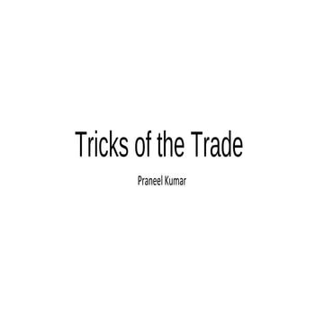 Tricks of the trade | PPT