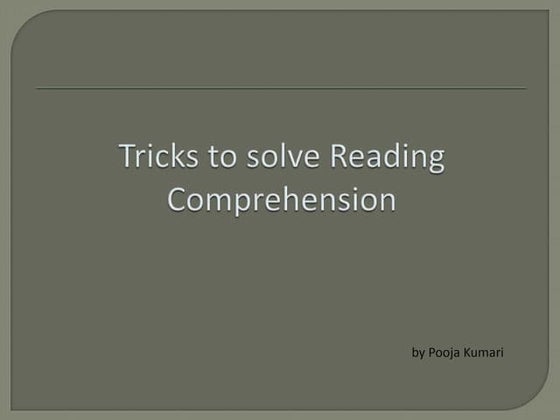 Reading comprehension guideline | PDF