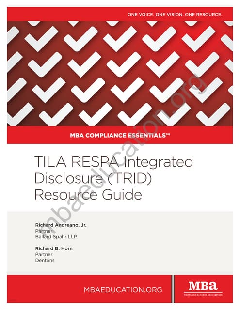 MBA Compliance Essentials CFPB Exam Manual | PDF