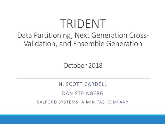 Cross Validation And Big Data Partitioning Via Experimental Design Ppt