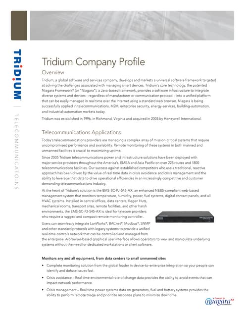 Tridium - system architecture.pptx | Computer Networking | Computing