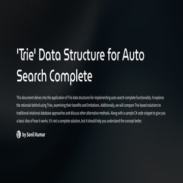 Trie Data Structure For Auto Search Complete Ppt