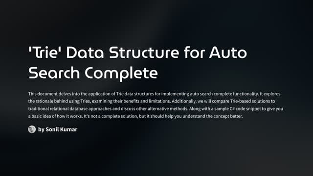 Trie Data Structure For Auto Search Complete Ppt
