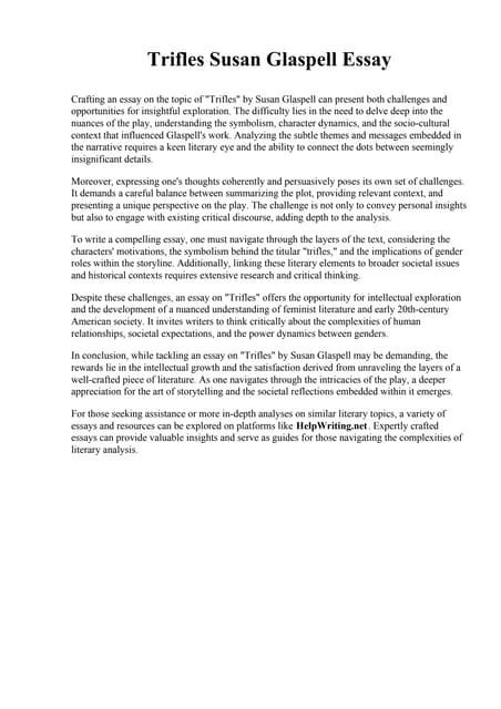 Miss Brill Analysis Essay. Boston University | PDF