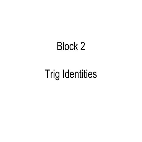 Trig identities