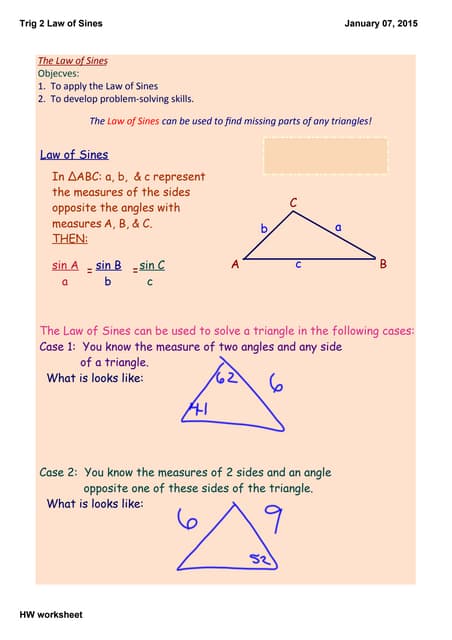 6.1 Law of Sines Ambiguous Case | PPT