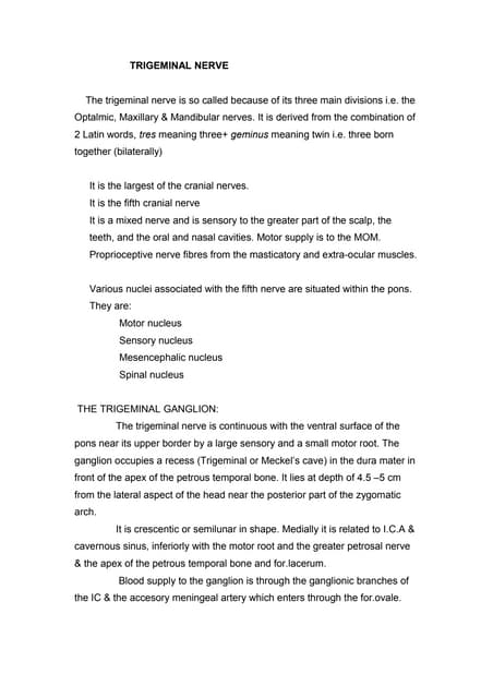 Trigeminal nerve examination | PPTX