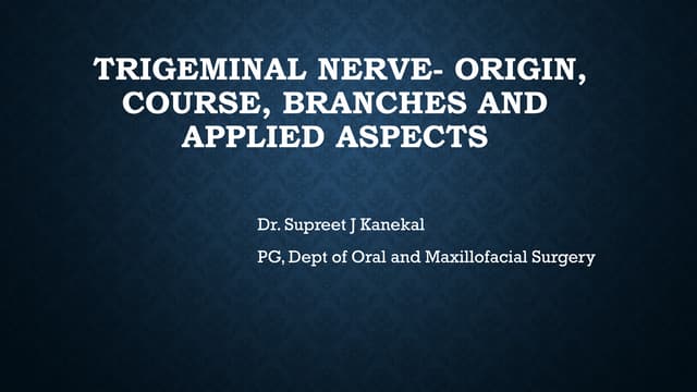 powerpoint presentation on Trigeminal nerve | PPTX powerpoint presentation on Trigeminal nerve | PPTX