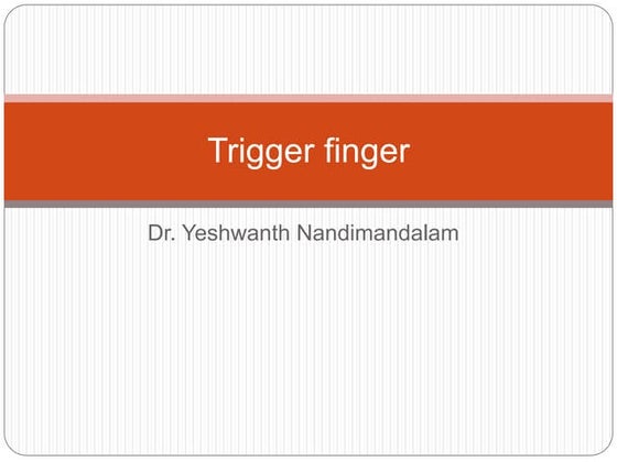 BSSH ICHS 2021 Trigger Thumb in Children | PDF