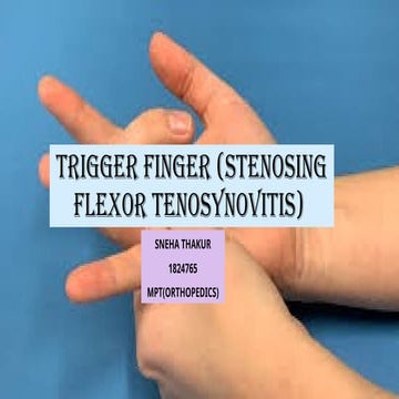 Trigger Finger (Stenosing Flexor Tenosynovitis) physiotherapy ...
