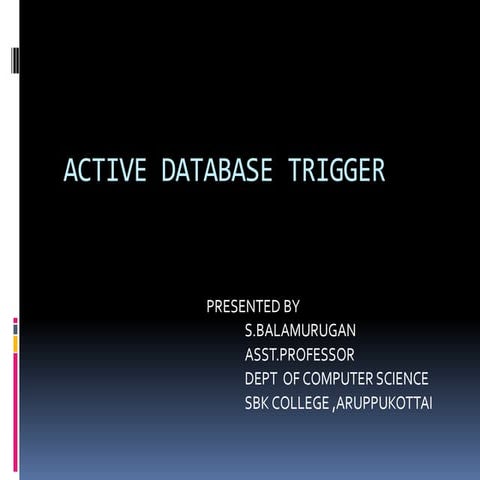 Triggers And Active Database Ppt