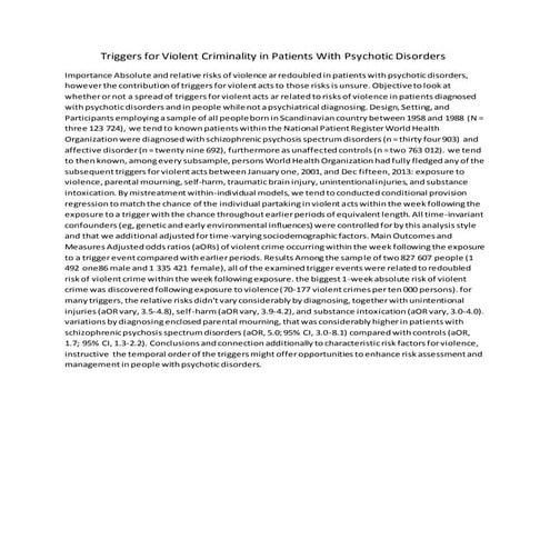 Mental illness and crime | PPTX