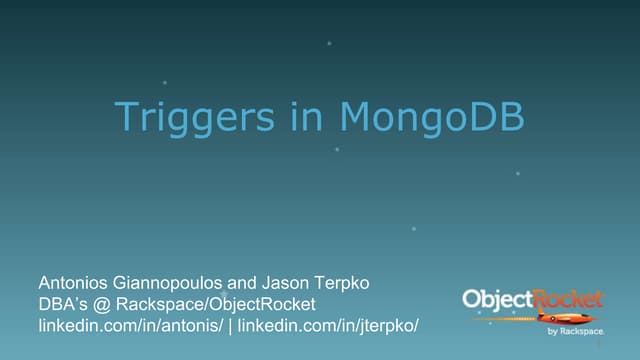 Triggers In Mongodb Pptx