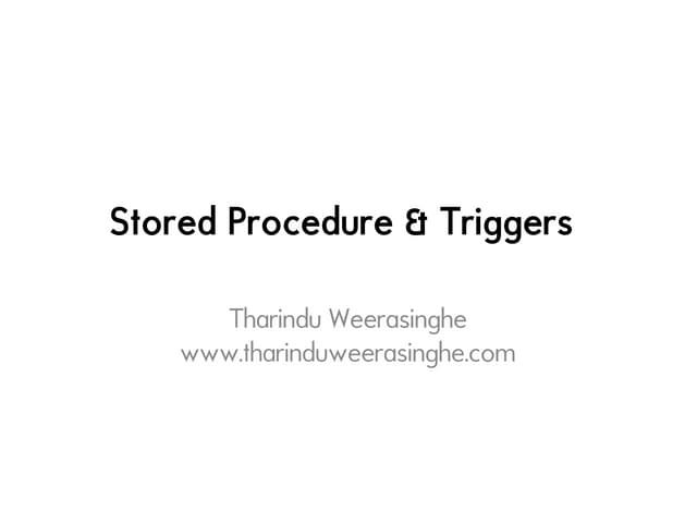 Triggers And Stored Procedures Ppt 6266