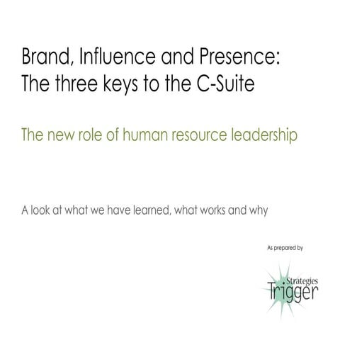 Trigger Strategies - Brand Influence and Presence - The 3 Keys to the C ...