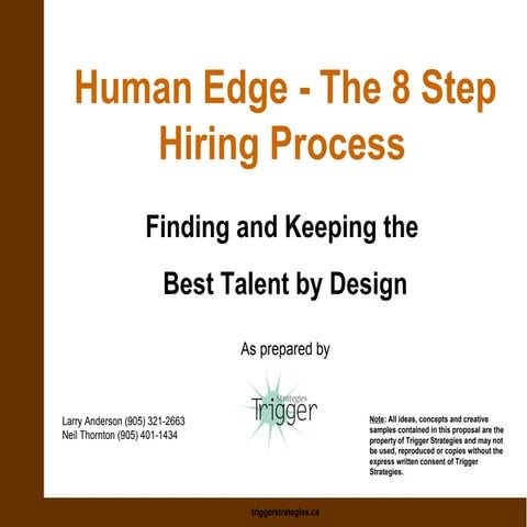 Trigger strategies human edge the hiring process - a unique approach | PPT