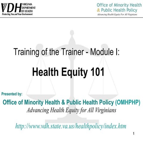 Training of the Trainer: Health Equity 101 | PPT
