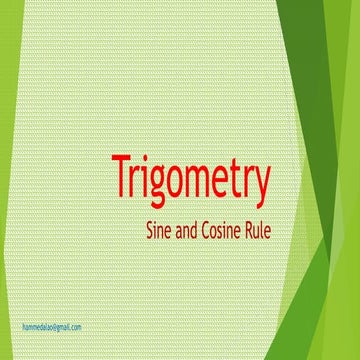 Trigometry sine and cosine rule | PPTX | Physics | Science