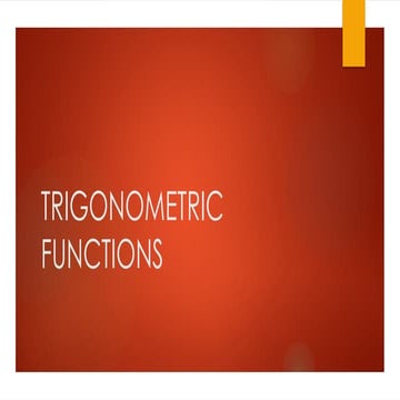 TRIGONOMETRIC FUNCTIONS PowerPoint presentation | PPTX