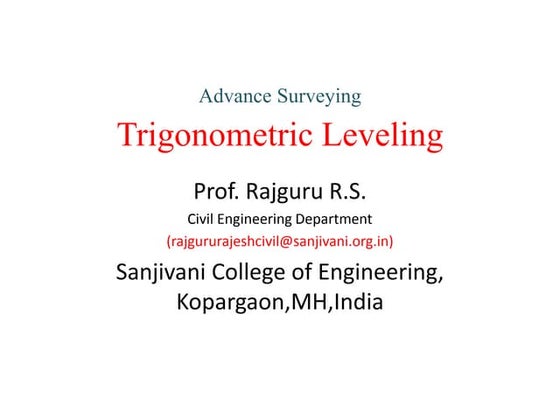 Trigonometric leveling 05 | PPTX | Geology | Science