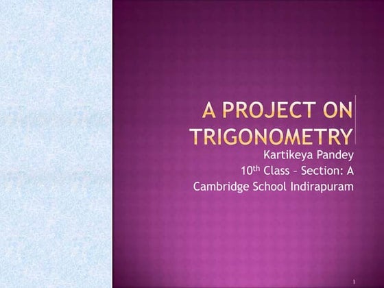 Trigonometry project | PPT