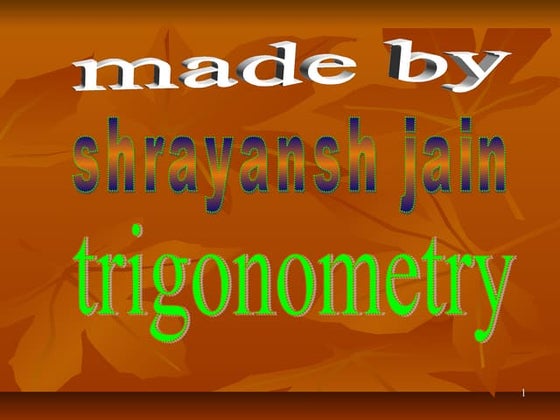 PPT on Trigonometric Functions. Class 11 | PPTX | Physics | Science