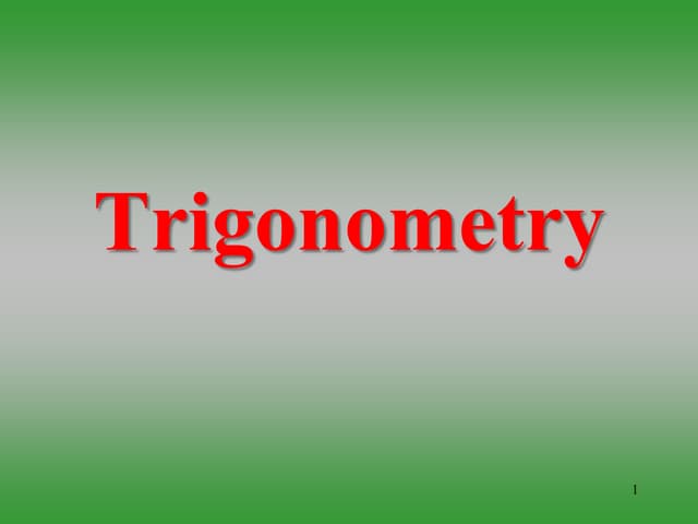 Trigonometry Presentation For Class 10 Students | PPT