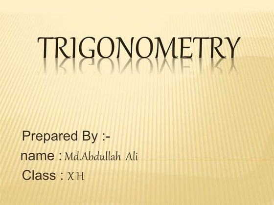 Trigonometry project | PPTX