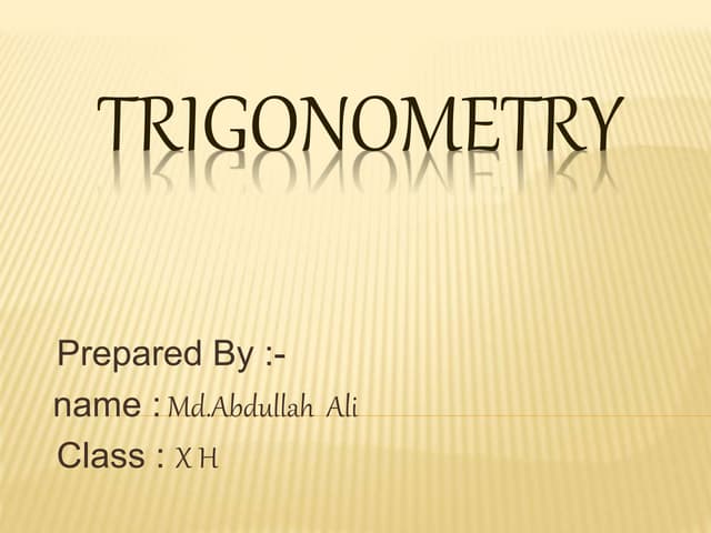 PPT on Trigonometric Functions. Class 11 | PPTX