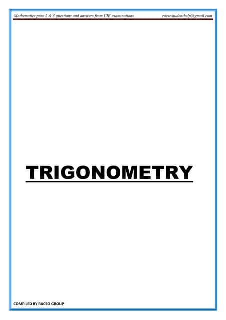 AS LEVEL CIRCULAR MEASURE GEOMETRY EXPLAINED | DOCX