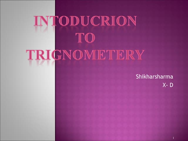 PPT on Trigonometric Functions. Class 11 | PPTX