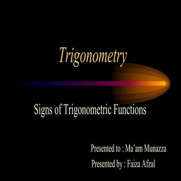 signs of trigonometric functions | PPTX