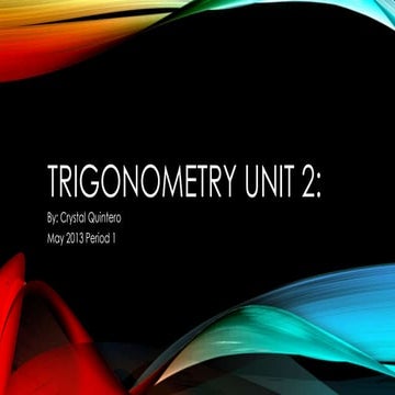 Trigonometry unit 2 | PPTX
