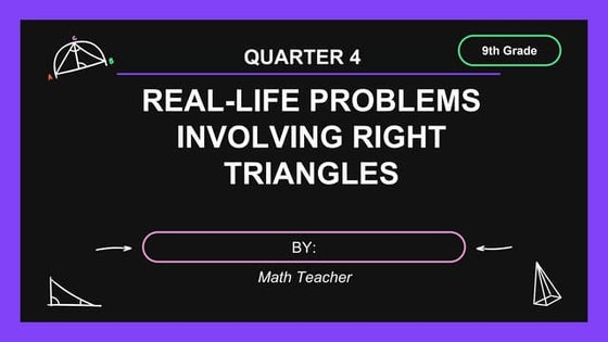 Word Problems Involving Right Triangles | PPTX