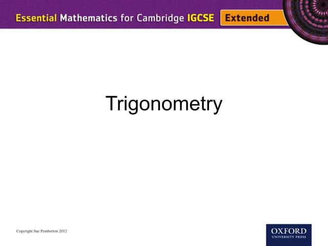 Trigonometry For Igcse Math Extended Book Pptx